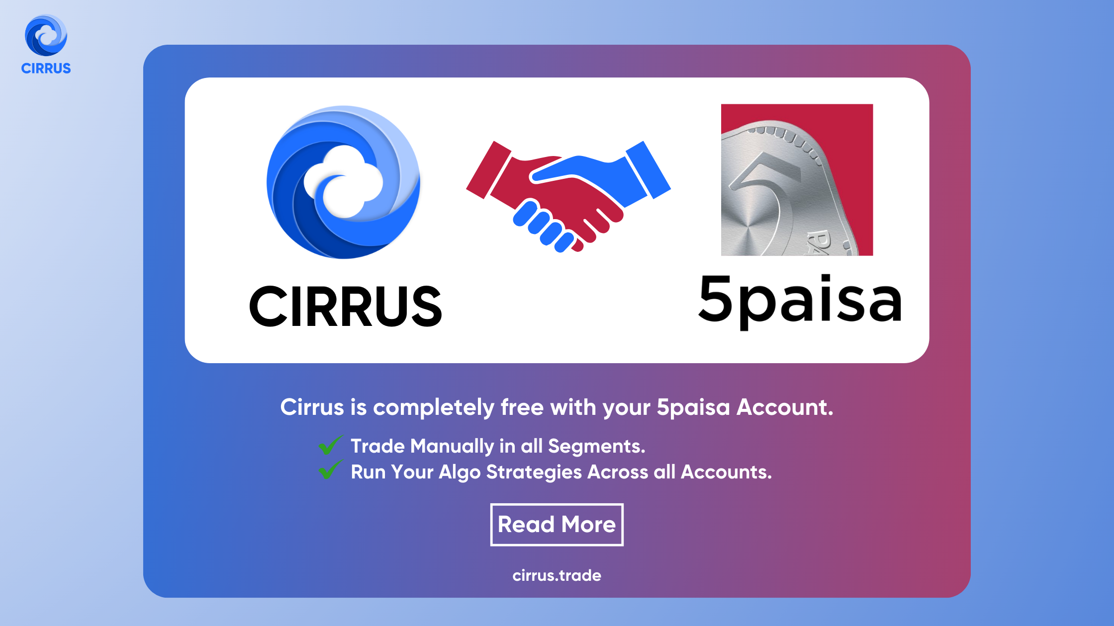 Cirrus–5paisa: Free Unified Trading Platform Access